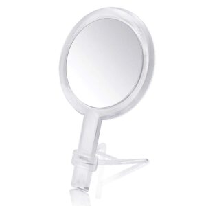 gotofine double sided 1x - 7x magnification hand held makeup mirror with adjustable stand,clear (7x)