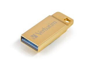 verbatim 64gb metal executive usb 3.0 flash drive - gold