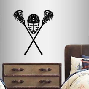 in-style decals wall vinyl decal home decor art sticker lacrosse helmet sports sportsman boy girl kids room removable stylish mural unique design