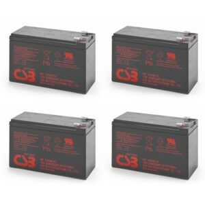 quantity 4 csb hr1234wf2 12 volt/9 amp hour (34 watts) sealed lead acid battery w/0.250" fast-on terminals