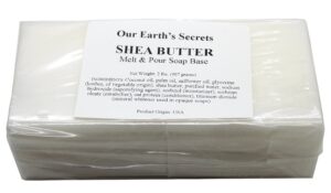 shea butter - 2 pound melt and pour soap base - our earth's secrets