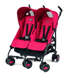 peg perego pliko mini twin baby stroller, mod red