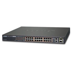 fgsw-2624hps 24-port 10/100tx 802.3at poe + 2-port gigabit tp/sfp combo web smart ethernet switch / 220w poe budget