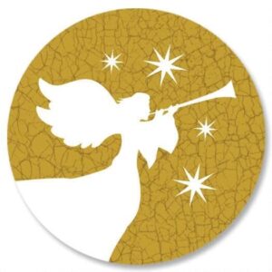 star christmas envelope seals - set of 72, gold angel christmas sticker seal, faith