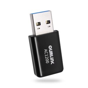 ourlink wireless usb 1200mbps usb wifi usb 3.0 dual band (2.4ghz/300mbps + 5.8ghz/867mbps) 802.11ac/b/g/n wifi adapter pc/desktop/laptop, support windows 10/8.1/8/7, mac os 10.6-10.15