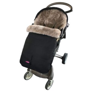 3 in 1 australia sheepskin footmuff for all stroller,weather resistant,height and temperature adjustable stroller bunting bag,high performance lambskin bunting bag for travel gear