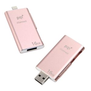 flash drive for iphone ipad, iconnect[usb 3.0] [apple mfi certified] apple flashdrive mobile storage with lightning connector for iphone, ipad, ipod mac and computer (16gb) (rose gold)