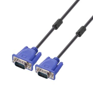 enuoda blue vga cable 15 pin male to male plug computer monitor cable wire cord，4.9 feet