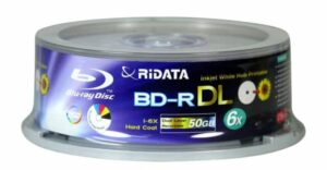 ritek 50gb bd-r dl dual-layer blu-ray writable disc, 6x, 25pk