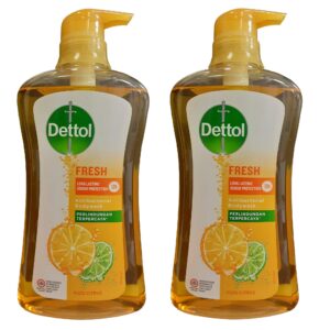 dettol anti bacterial ph-balanced body wash, fresh, 21.1 ounce/625 ml (pack of 2) for moisturizing