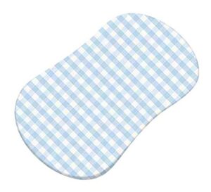 sheetworld fitted 100% cotton jersey bassinet sheet fits halo bassinet swivel sleeper 17 x 30, blue gingham, made in usa