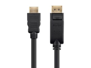 monoprice displayport 1.2a to hdtv cable - 6 feet | supports up to 4k resolution and 3d video - select series, 6ft, black