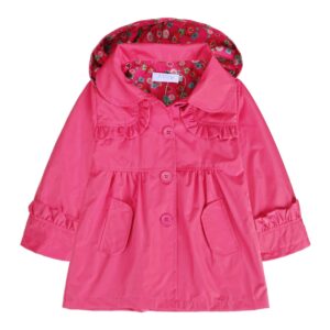 arshiner girl kid flower waterproof hooded coat jacket outwear raincoat