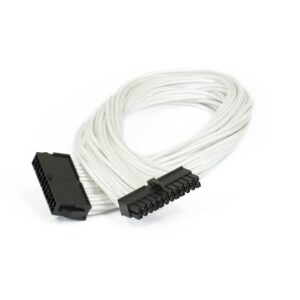 phanteks 24 pin m/b premium sleeved extension cable 19.68" length, white (ph-cb24p_wt)