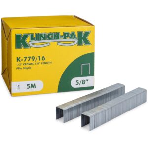 klinch-pak k-779/16, 5/8” leg x 1/2" wide plier staples, 5000 per package