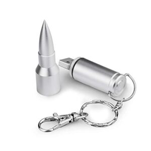 raoyi 64g usb flash drive usb 2.0 metal memory stick pen drive thumb drive zip drive with key chain (silver)