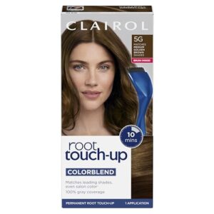 clairol root touch-up by nice'n easy permanent hair dye, 5g medium golden brown hair color, pack of 1