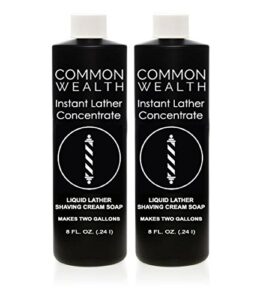 common wealth instant liquid hot lather machine concentrate barber shaving cream soap 2 8oz bottles