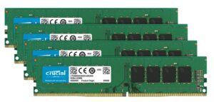 crucial 64gb kit (16gbx4) ddr4 2400 mt/s (pc4-19200) dr x8 dimm 288-pin memory - ct4k16g4dfd824a