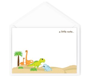 docloge dinosaur note cards (24 non-foldover cards and envelopes)