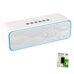 portable bluetooth stereo speaker, 10w acoustic drivers, dual subwoofer, fm radio & handsfree speakerphone, micro sd card & usb & aux slots for smart phone, mp3, mp4, ipad, tablet & more