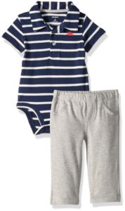 carter's baby boys' 2 piece striped set 121g434, navy/white, 24 months