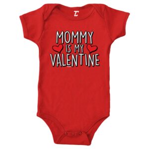 mommy is my valentine - cute cupid bodysuit (red, 18 months)