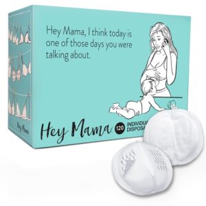 hey mama disposable nursing pads - (120) super absorbent, ultra comfortable & individually wrapped