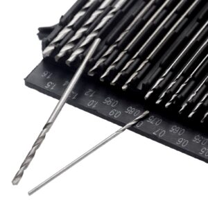 dophee 20pcs 0.3mm-1.6mm hss mini micro twist precision drill bit set craft tool + case