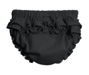 made in usa baby girls ruffled diaper covers bloomers soft cotton fashionable cute spd sensory sensity clothing black, 0/3 m