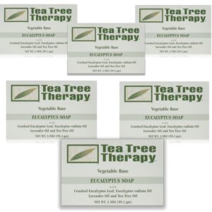 tea tree therapy vegetable base bar soap, eucalyptus, 6 count