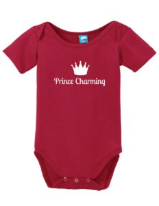 sod uniforms prince charming printed infant bodysuit baby romper red 12-18 month