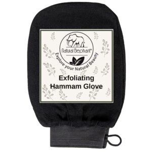 natural elephant exfoliating hammam glove… (pure black single)