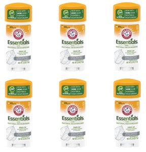 arm & hammer essentials solid deodorant, unscented,2.5 oz, 6 count