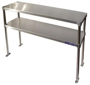 stainless steel adjustable double over shelf 14" x 48" nsf adbs14x48