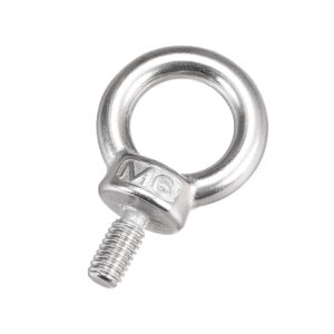 uxcell lifting eye bolt m6 x 12mm male thread 304 stainless steel for hanging, pack of 4