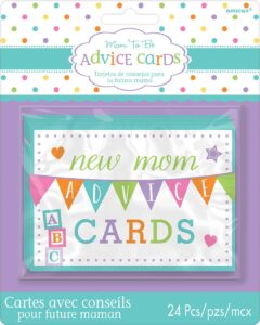 amscan new mom advice cards, 4 7/8" x 3 7/16", multicolor