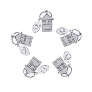 angroc 5pcs folding metal house shaped usb 3.0 16gb usb flash drive memory stick fold storage stick pen-(silver)