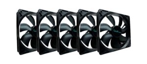 apevia cf512s-bk 120mm 4pin & 3pin black silent case fan (5-pk)