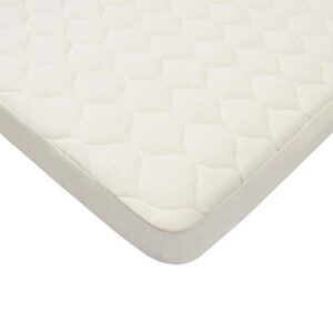 tl care waterproof pack n play playard mattress protector, quilted fitted protector pad cover made with organic cotton top layer, 39" x 27"