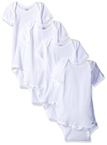 gerber baby 4-pack short-sleeve onesies bodysuit, white, 4t