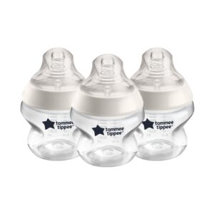 tommee tippee closer to nature baby bottles, breast-like nipples with anti-colic valve, 5 oz, 3 count