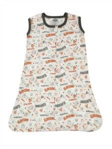 bacati basketball muslin sleep sack, orange/grey, newborn