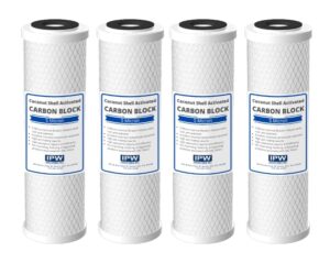 4-pack of 5 micron carbon block cto replacement water filter cartridge 10" by ipw industries