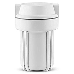 hydronix hf2-5whwh12, 5" white housing with white flat cap for ro & filtration systems, 1/2" ports