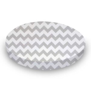 sheetworld baby fitted round crib sheet, 100% cotton woven sheet, unisex boy girl, 42 x 42 inches, grey chevron zigzag, made in usa