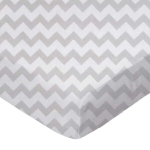 sheetworld fitted 100% cotton percale pack n play sheet fits graco square play yard 36 x 36, grey chevron zigzag, made in usa