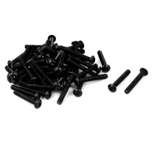 uxcell® m3x20mm button head hex socket cap screw bolt black 50pcs