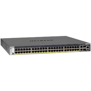 netgear gsm4352pb-100nes 48-port fully managed switch m4300-52g-poe+ 48x1g poe+, 2x10gbase-t, 2xsfp+, stackable, 1000w psu, prosafe lifetime protection