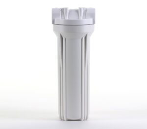 hydronix hf3-10whwh12, 10" white housing with white rib cap for ro & filtration systems, 1/2" ports